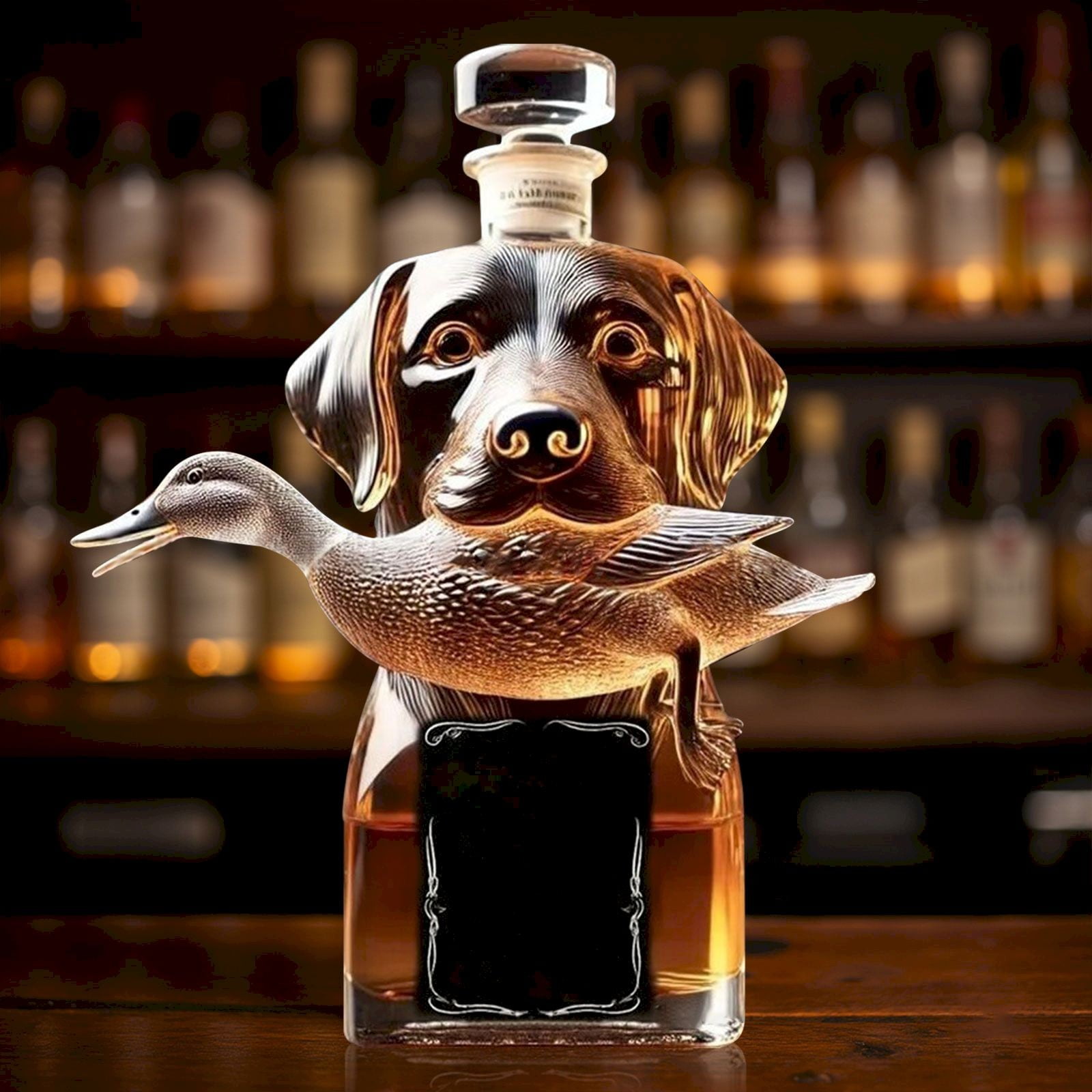 Clearance! Liulin Hunting Dog Whiskey Bottle, Funny Dog Hunting Ducks ...