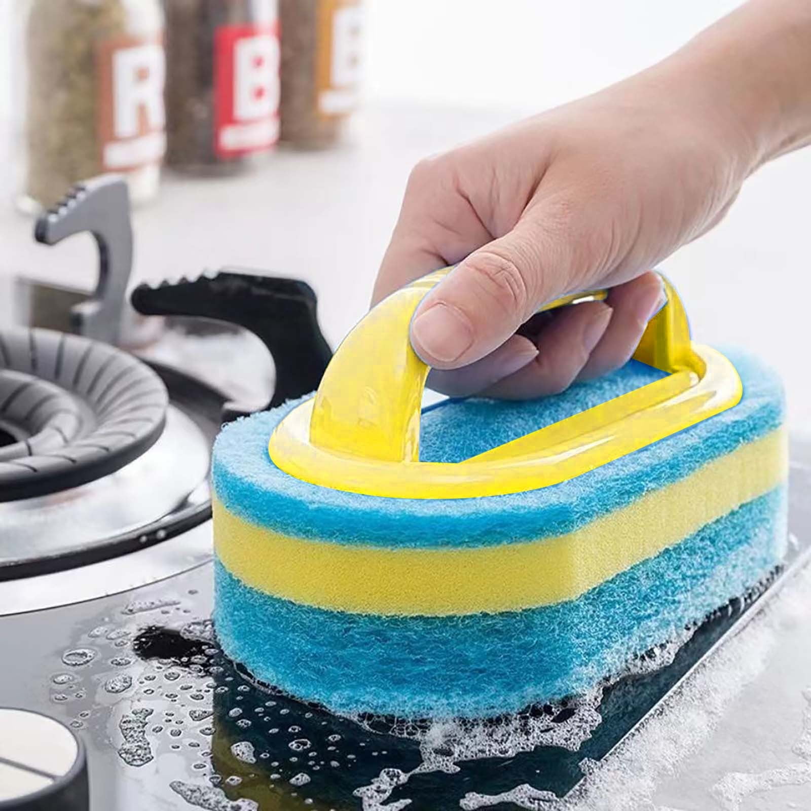 Clearance!Lizhowu Cleaning Brush Handle Sponge Brush Wash Basin Sponge ...