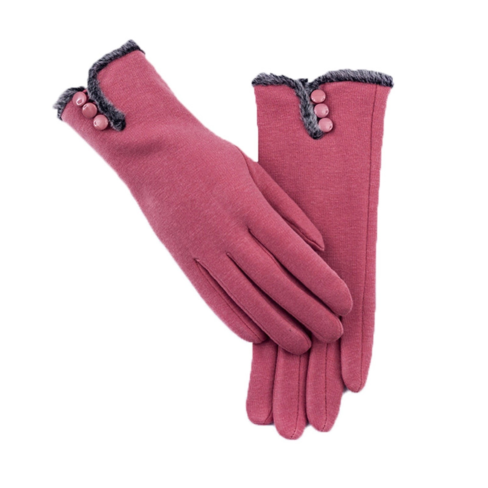 Clearance Lizhowu Three Open Gloves Winter Women's Velvet Thermal ...
