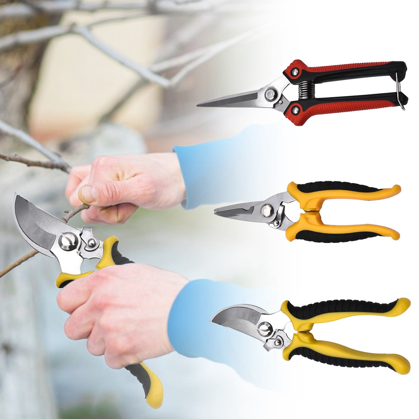 Clearance！ Lognanla 3 Pack Garden Pruning Shears Stainless Steel ...