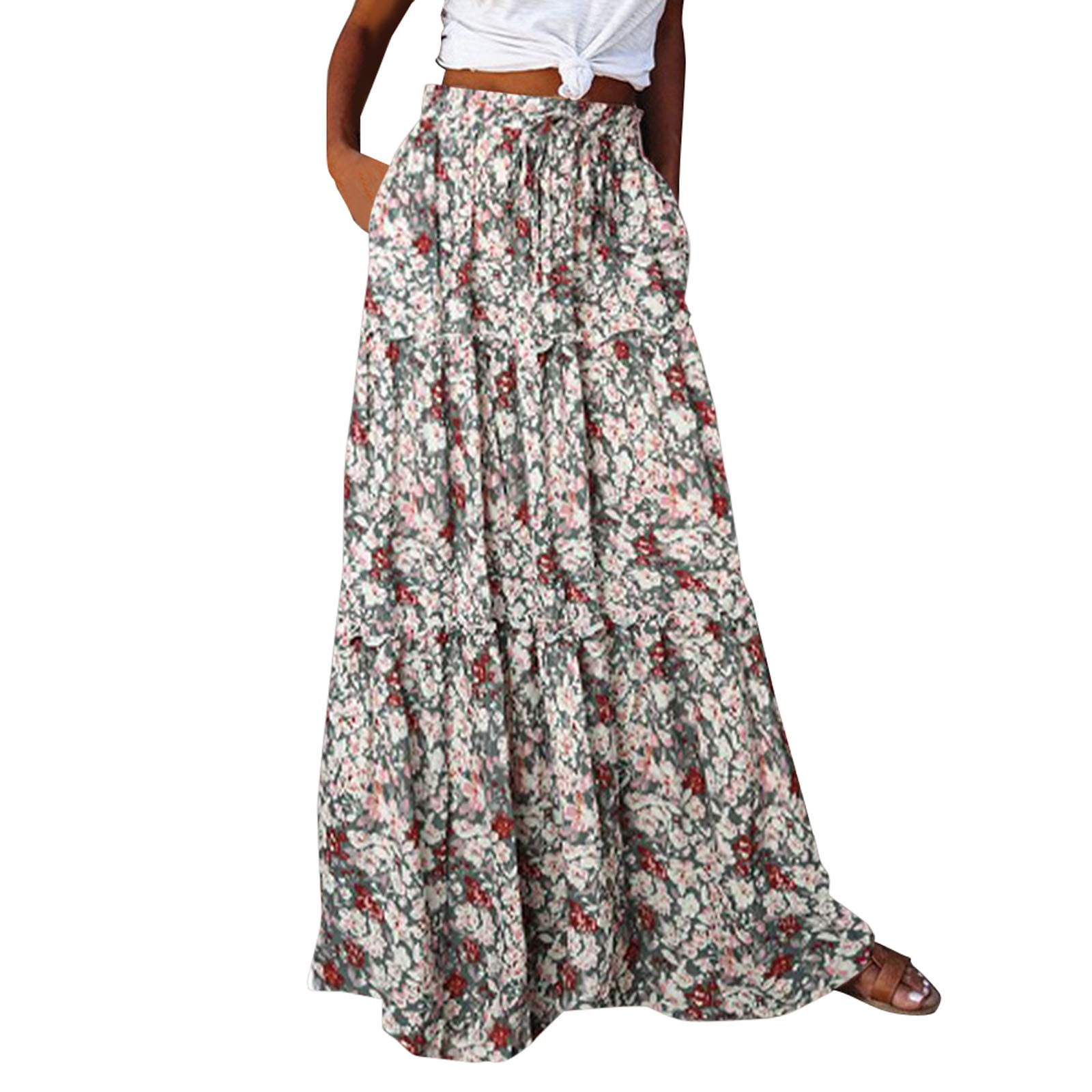 Clearance! Long Skirts Fall Skirts For Women 2025 Womens Boho Skirt ...
