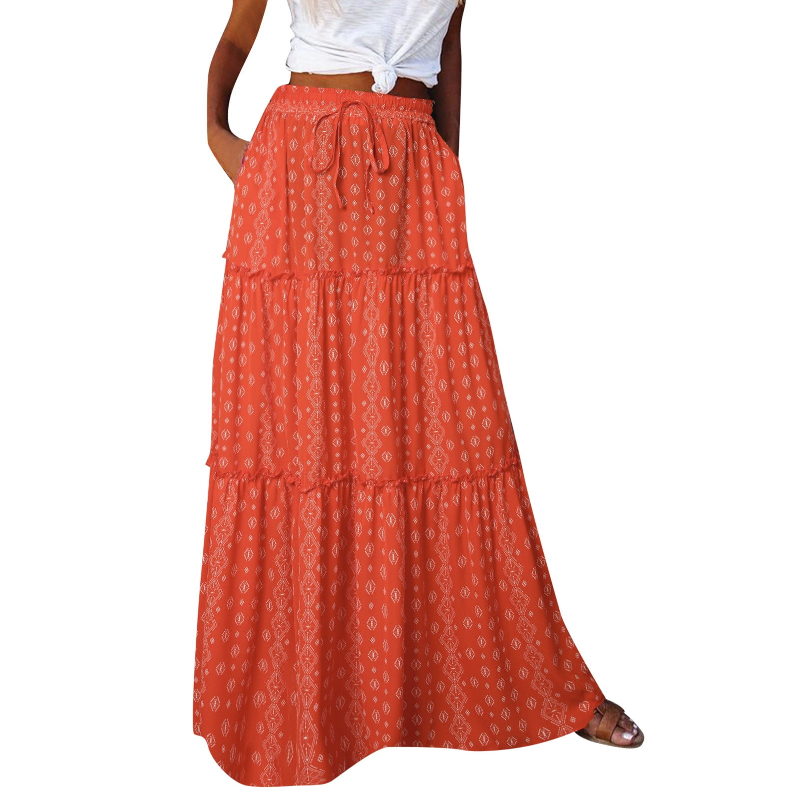 Clearance! Long Skirts Fall Skirts for Women 2025 Womens Long Boho ...