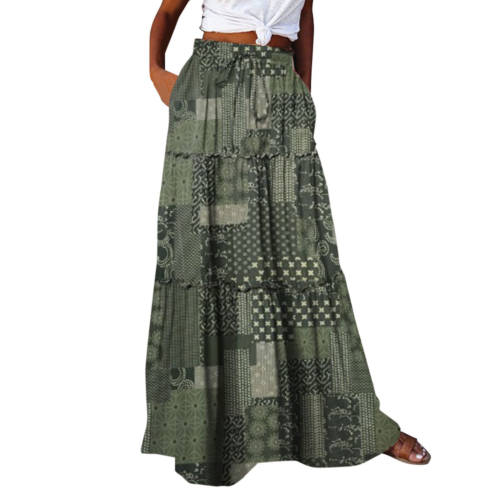 Clearance! Long Skirts Fall Skirts for Women 2025 Womens Boho Skirt ...