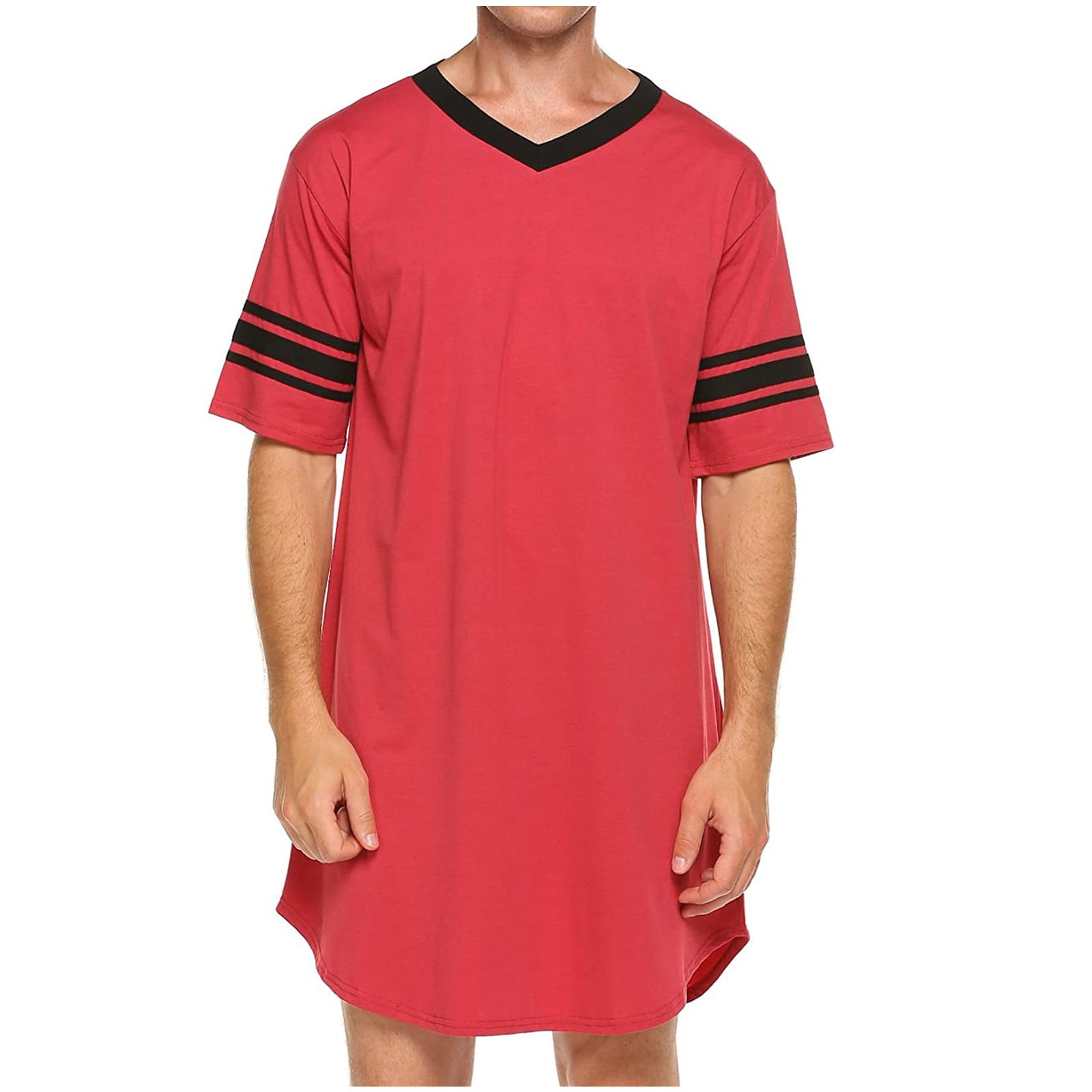 Clothing Men's Pajama & Sets & Loungewear,Men'S V Neck Nightshirts ...