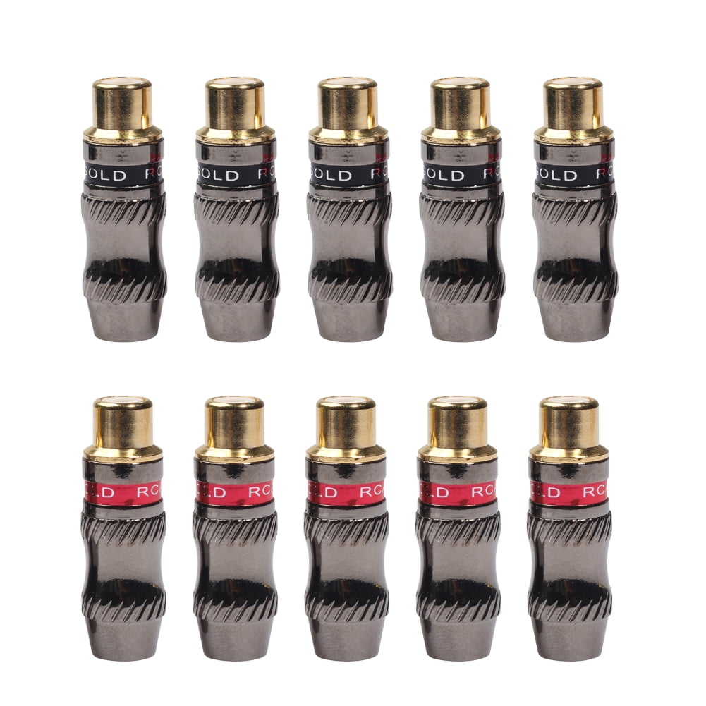 Clearance! Lotpreco RCA Female Plug Adapter Audio Phono Gold Plated ...