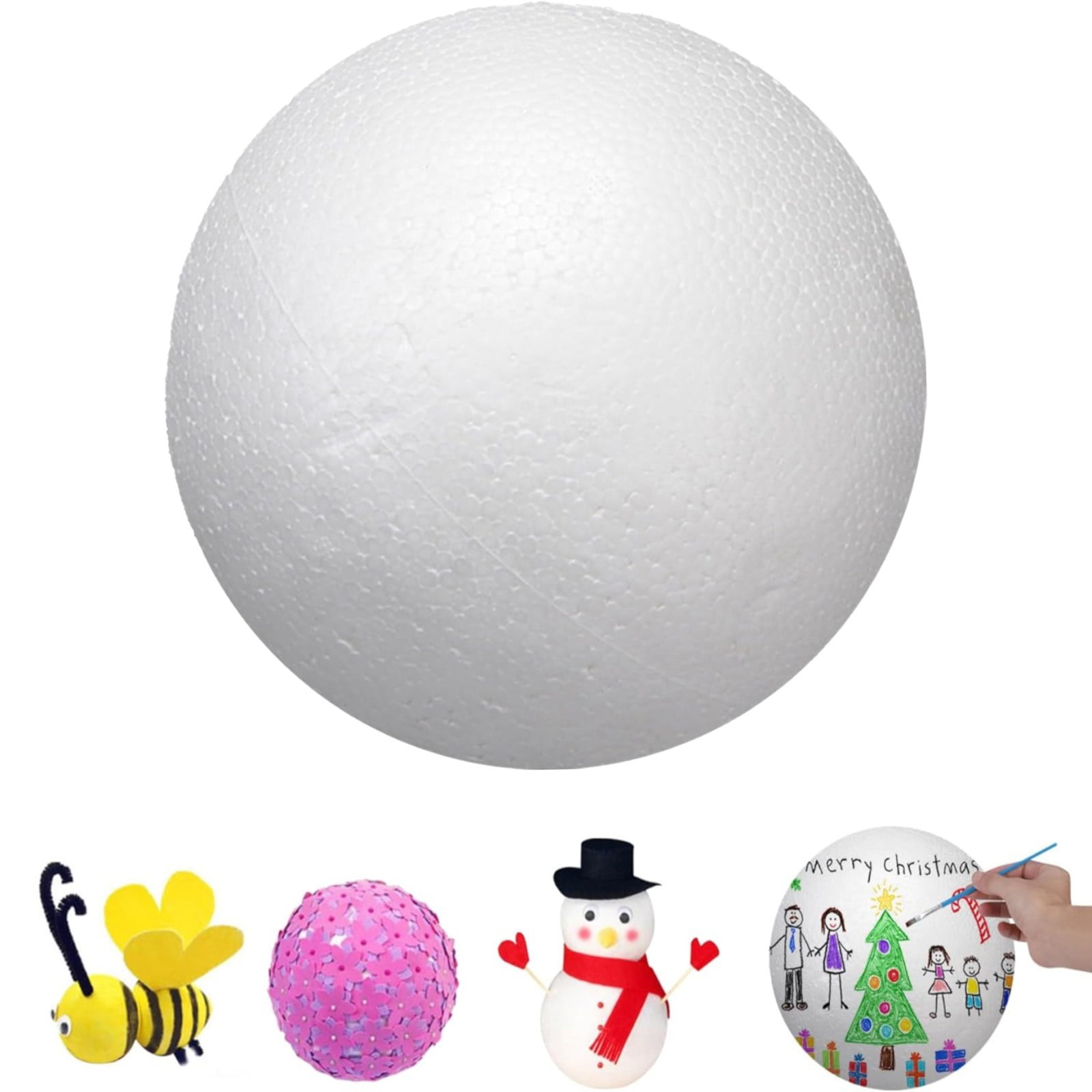 Clearance! Lssam Foam Balls 8 inch Giant Foam Balls Smooth Large White ...