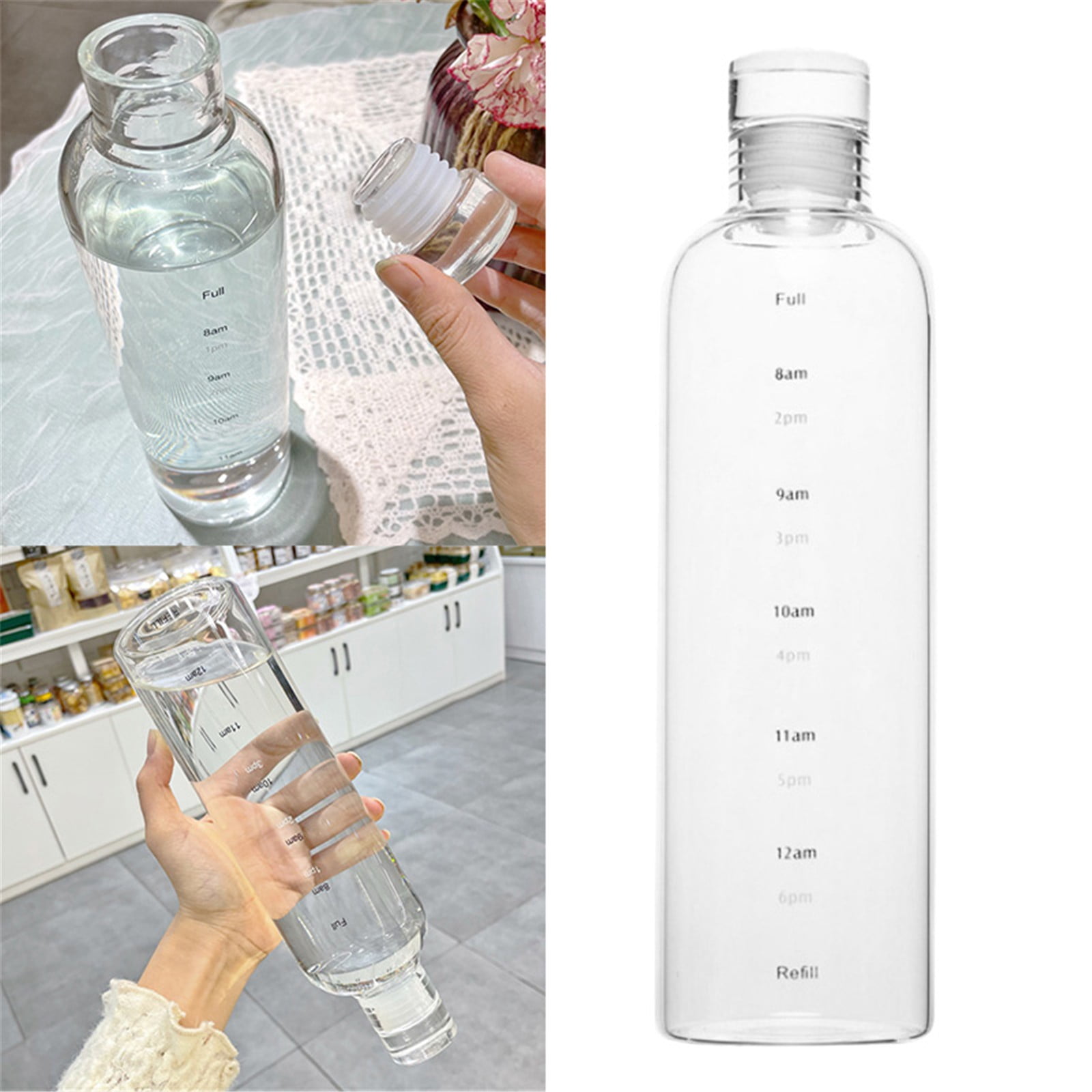 Clearance!Lssam Glass Bottles Glass Bottle With Lid Glass Water Bottles ...