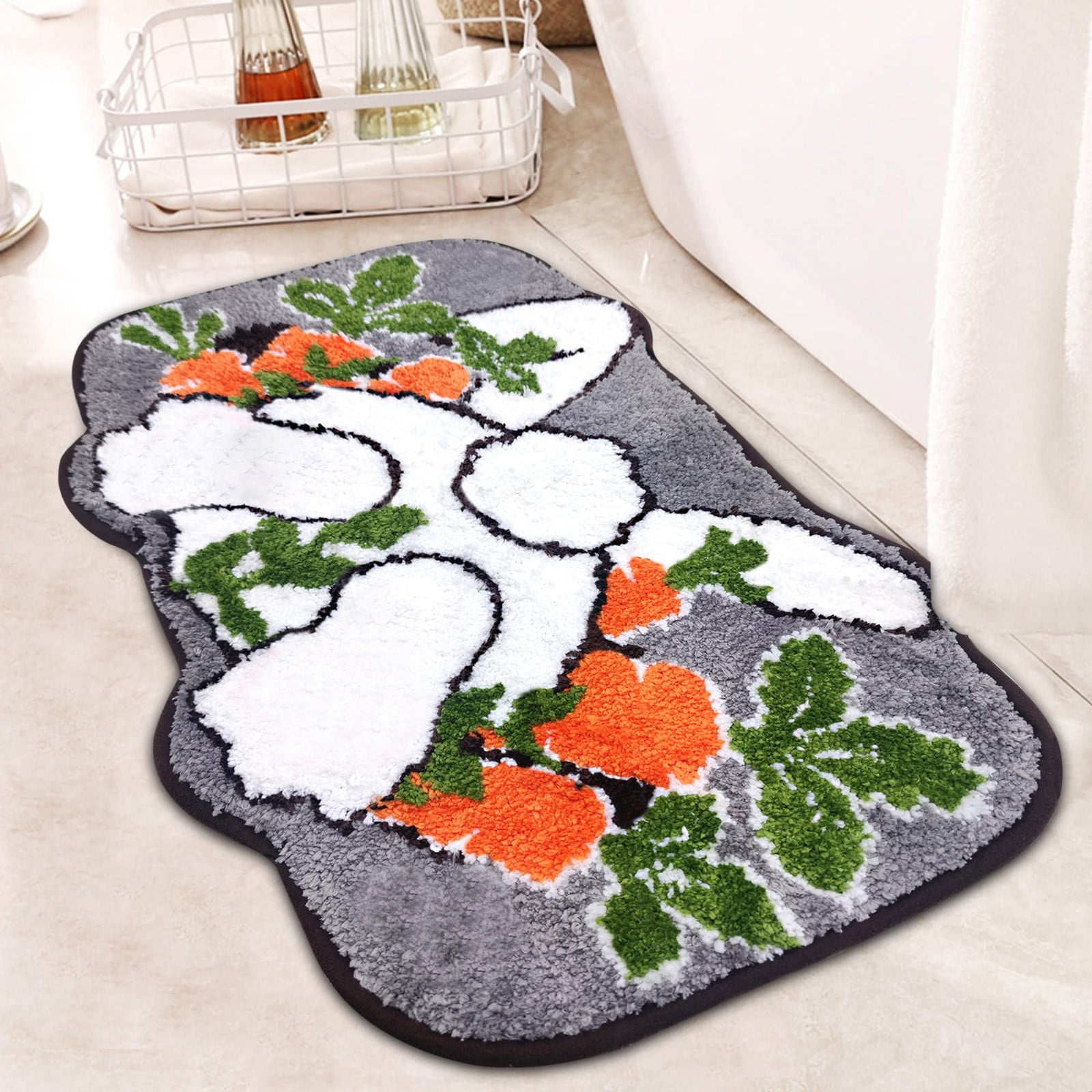 Clearance！Lynbm Easter Bathroom Rugs Eggs/Rabbit Easter Decorations For ...