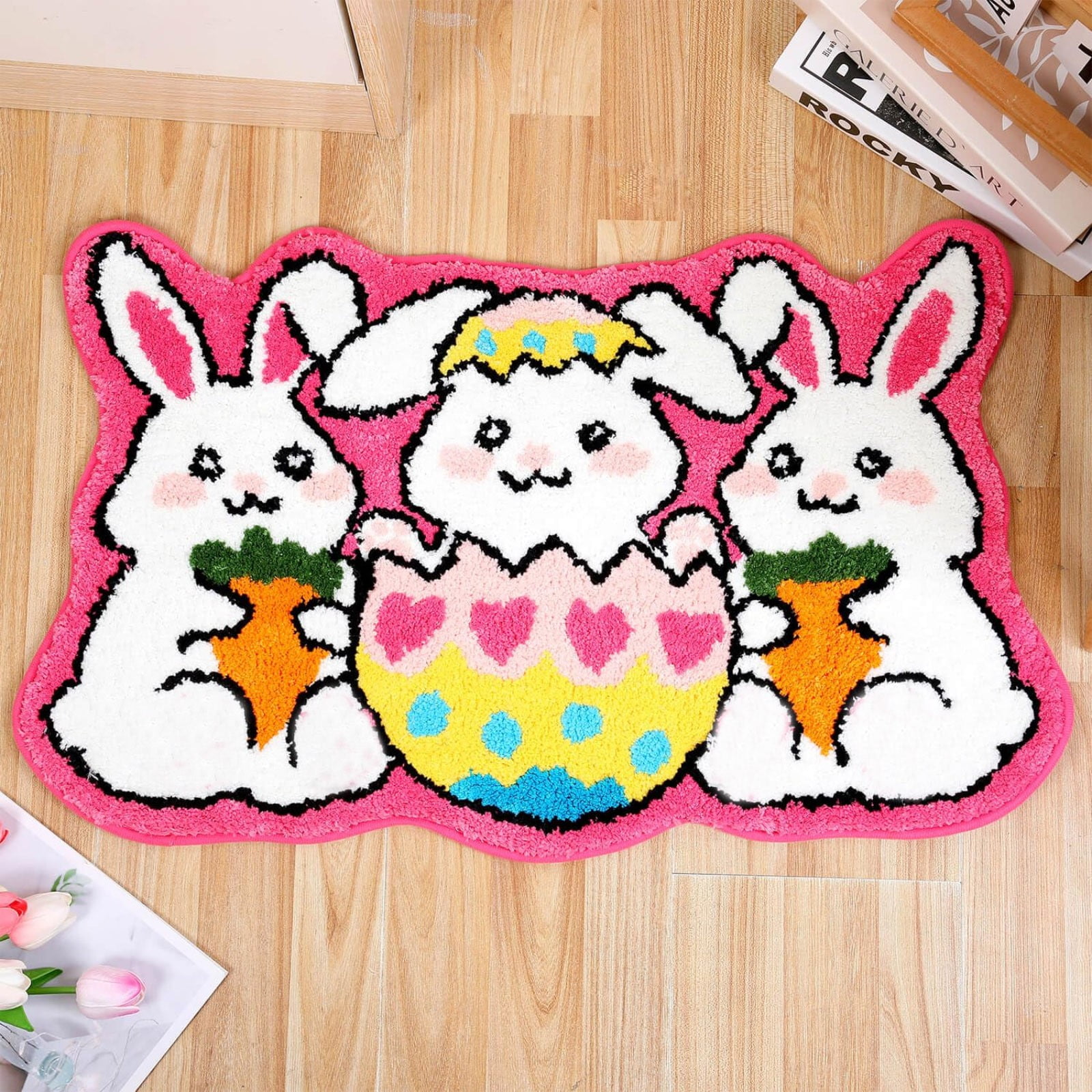 Clearance！Lynbm Easter Bathroom Rugs Eggs/Rabbit Easter Decorations For ...
