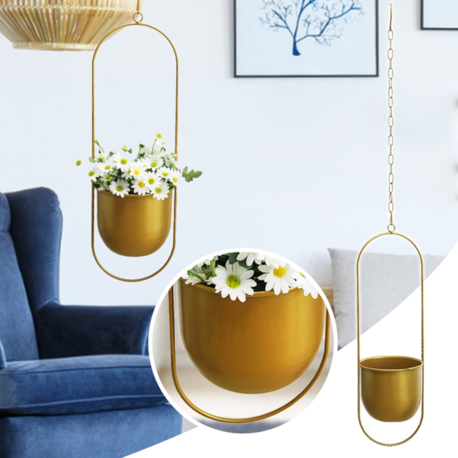 Clearance! MASLVO Flower Pots Plant Pots Metal Ceiling Hanging Flower ...