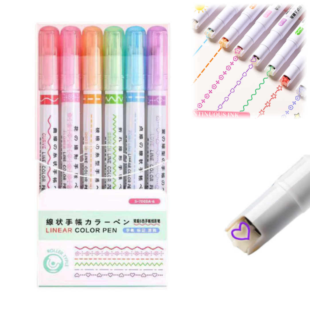 Clearance! Magic Border Pen, Magic Border Pen, 6 Colors Curve ...