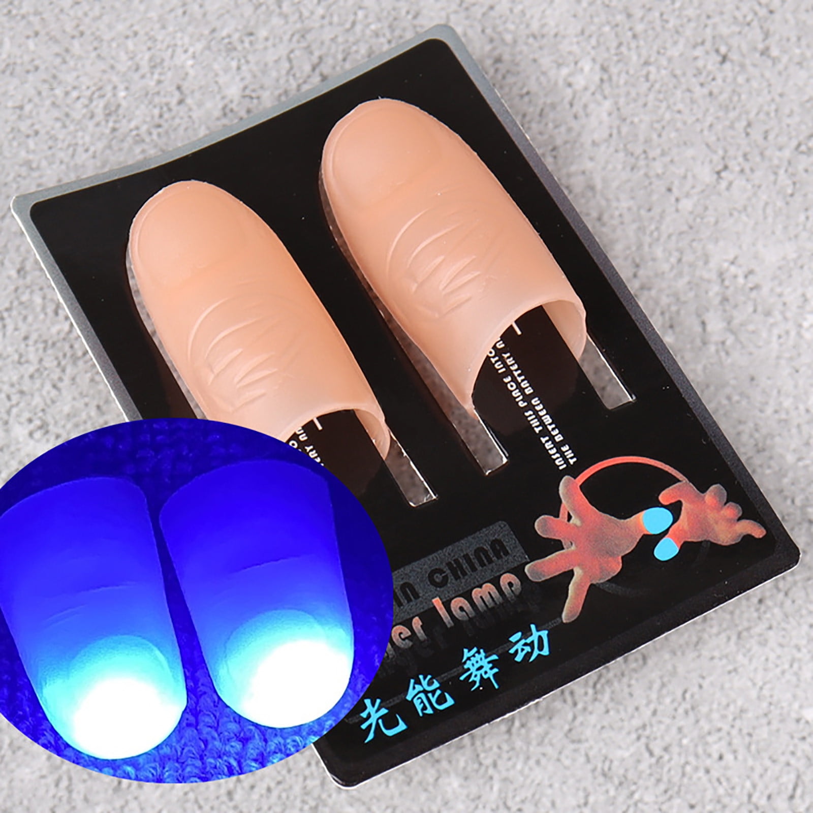 Clearance! Magic Red Blue Light up Thumb Tips Finger Magic Tricks Fake ...