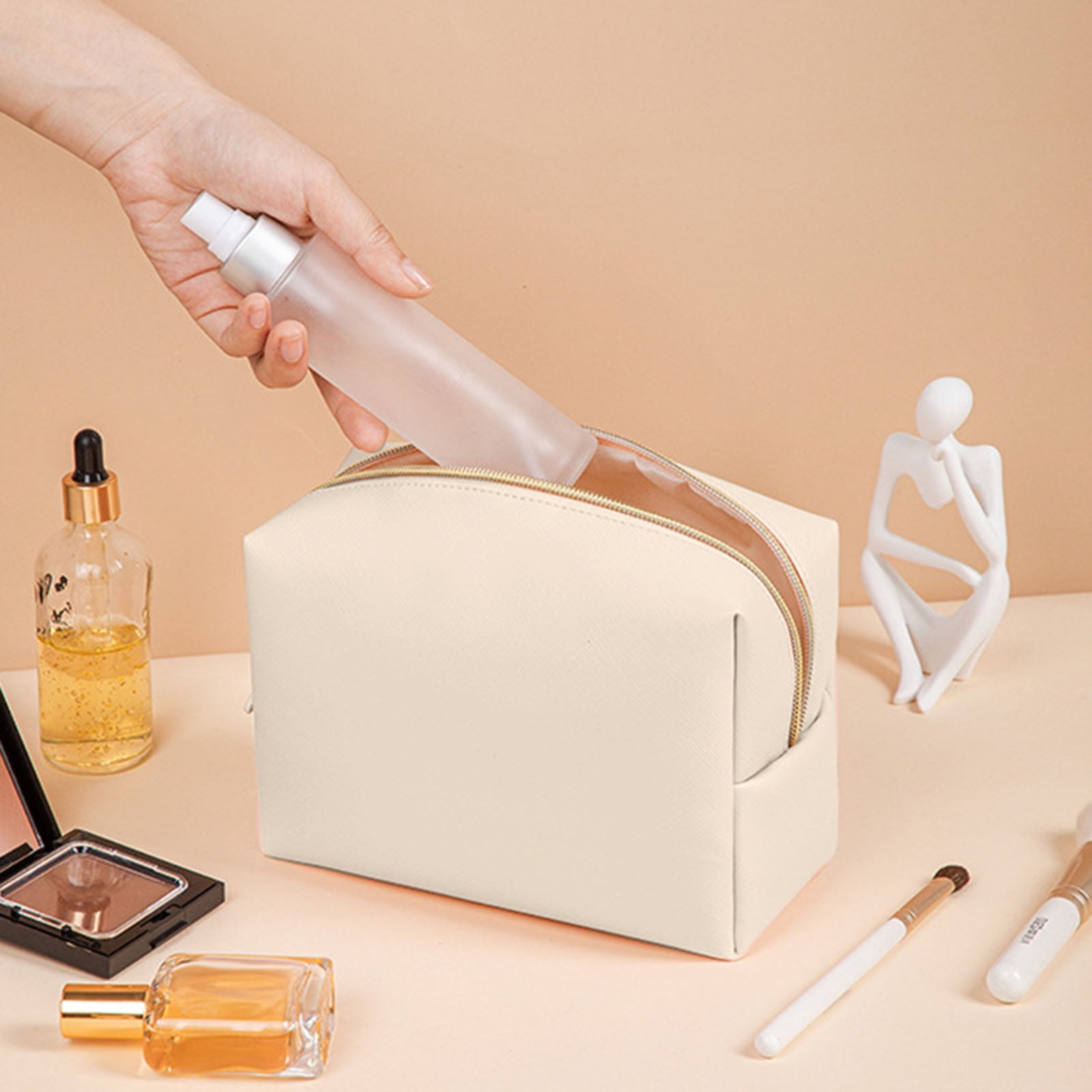 Clearance， Makeup Bag Double Layer Cosmetic Bag Portable Toiletry Bag ...