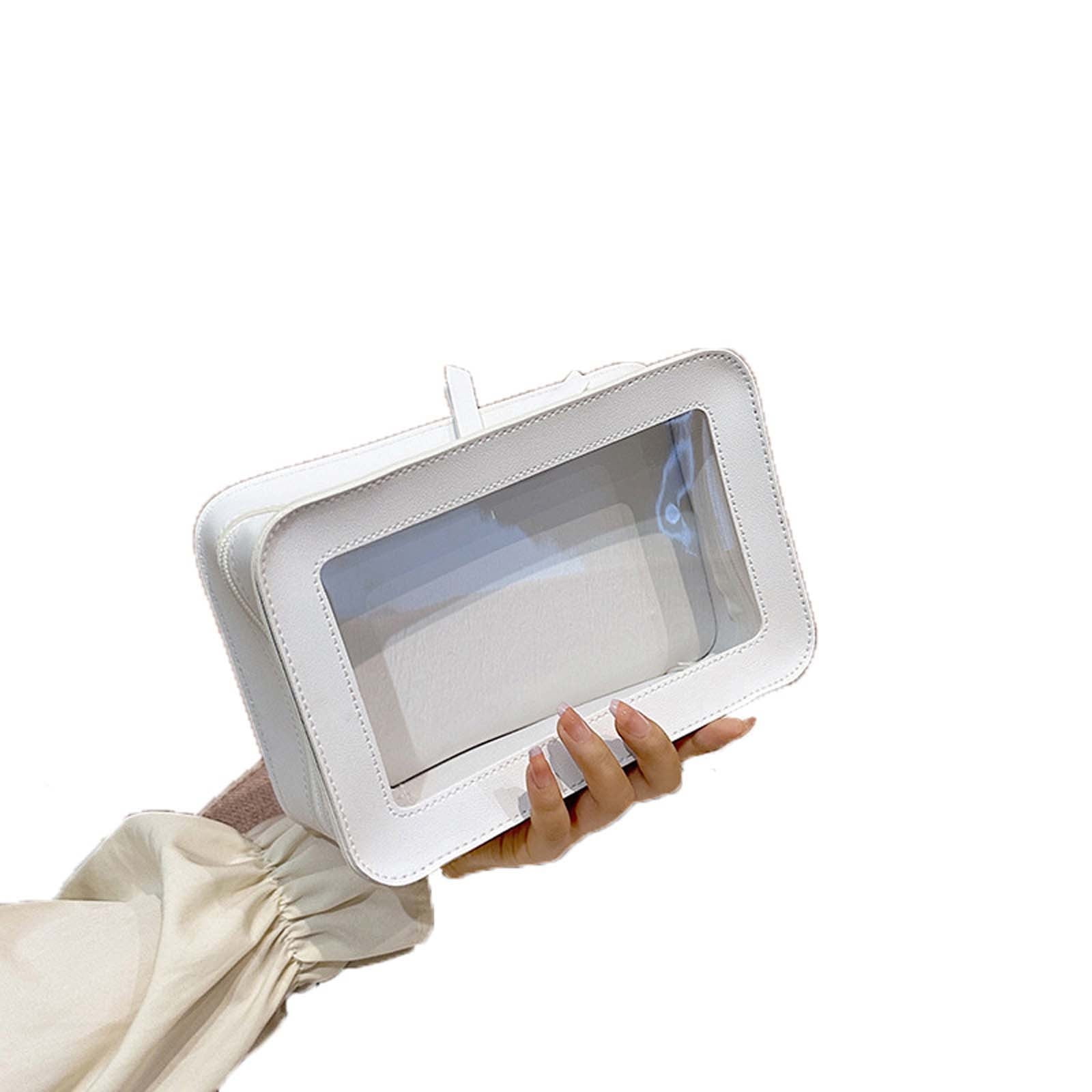 Hvmvliv Makeup Bag Transparent PVC Makeup Bag with Zipper Clear ...