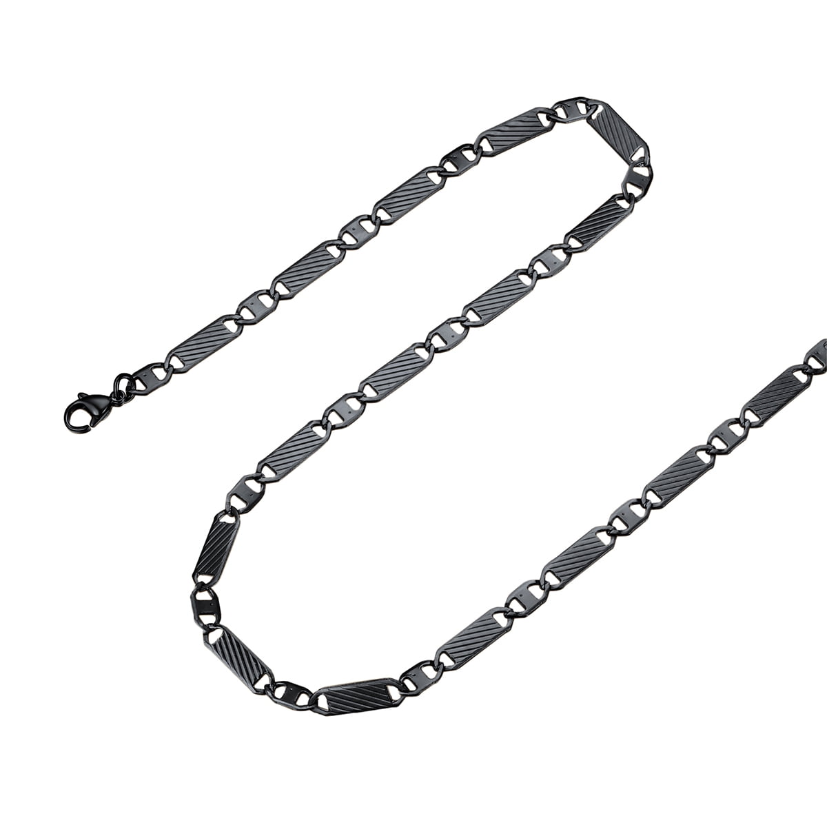 [Clearance] Mariner Chain Necklace for Men Women Black Stainless Steel ...