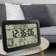 "Sharp Atomic Clock with Jumbo 3"" Display, Indoor/Outdoor Temperature ...