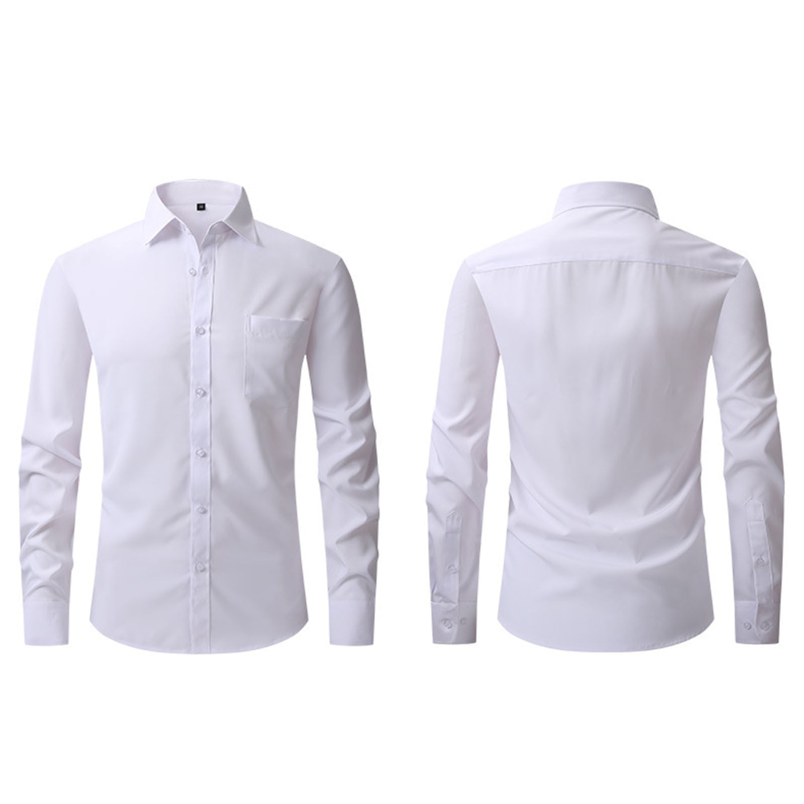 Mens Shirts Men Casual Solid Color Fall Trendy Button Pocket Long ...