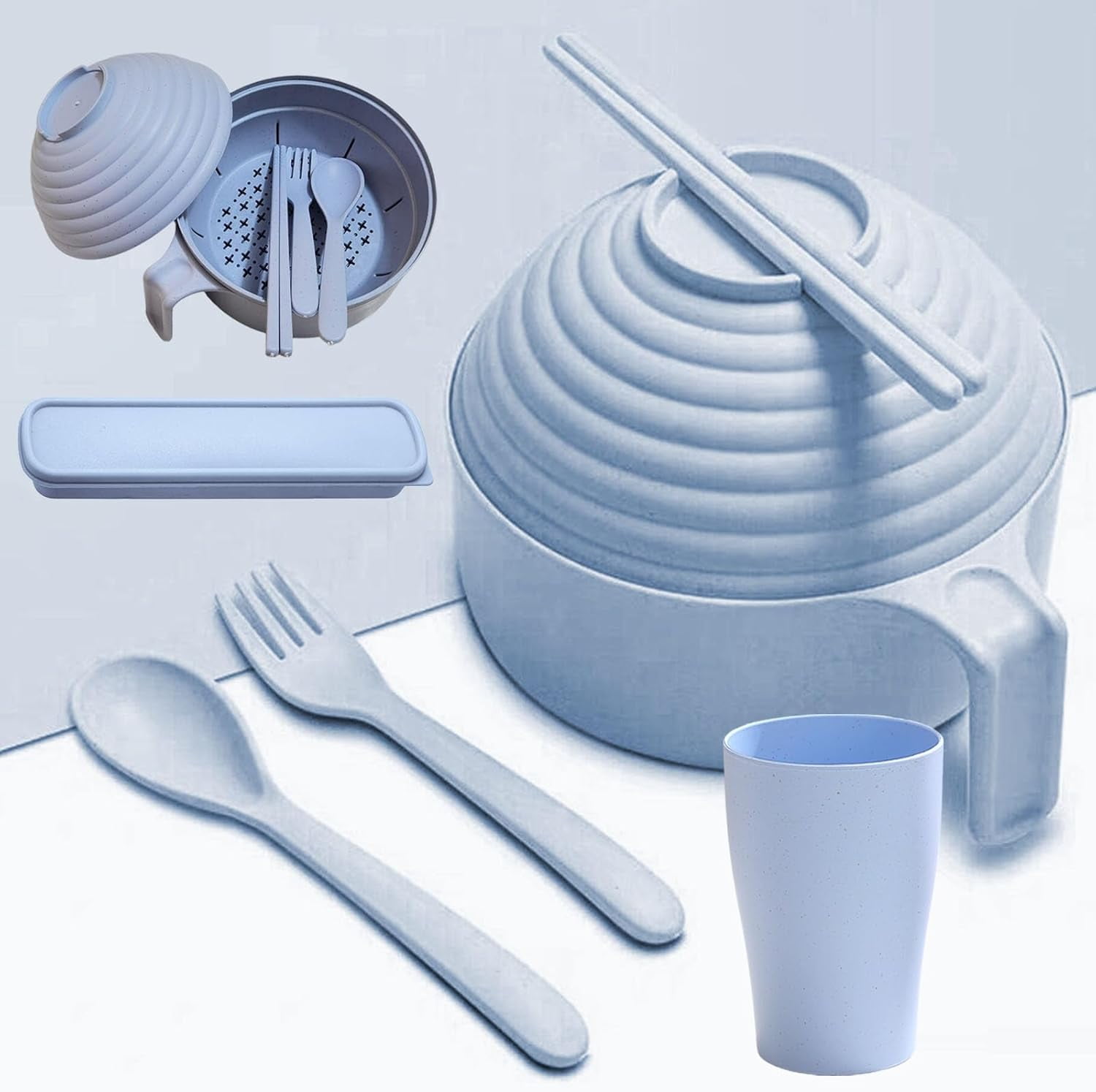 Clearance! Microwave Ramen Bowl with Strainer, Portable Roman Noodles ...