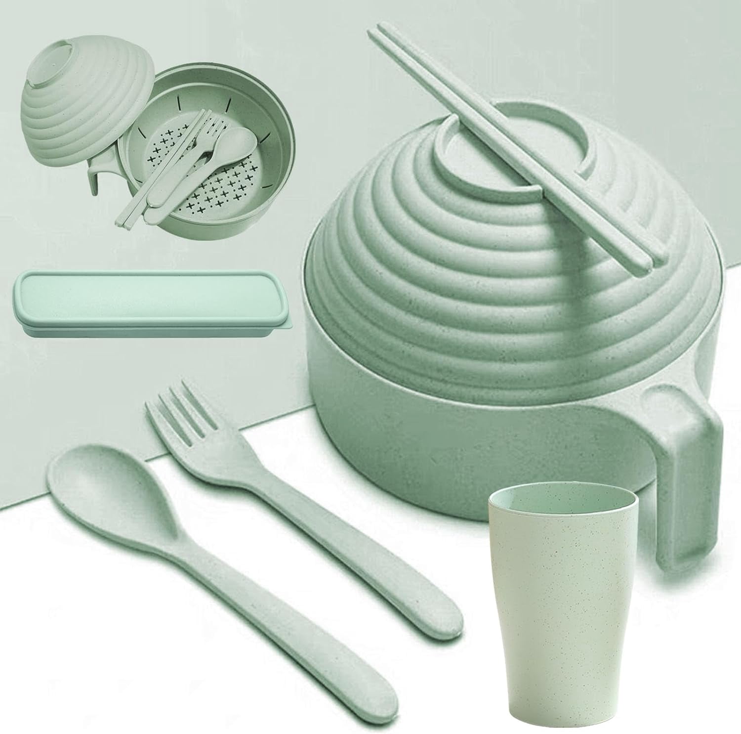 Clearance! Microwave Ramen Bowl with Strainer, Portable Roman Noodles ...