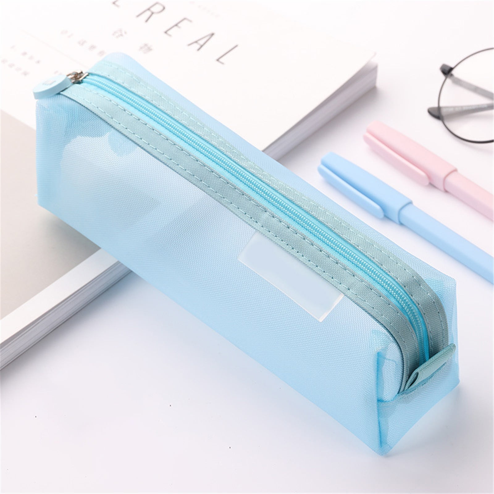 Mini Pencil Case Mesh Pen Bag Pencil Case Makeup Tool Bag Storage Pouch ...