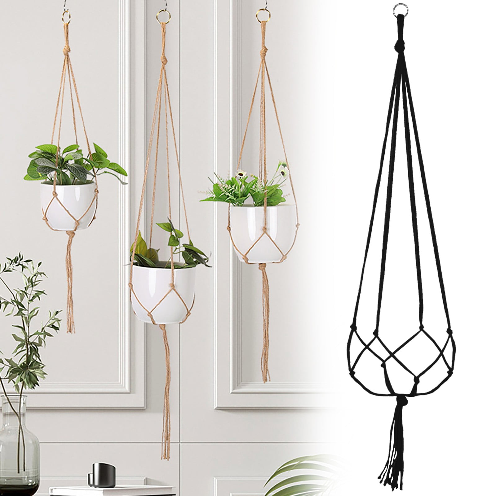 Clearance！ Miommo Braided Hanging Planter Mesh Pocket Plant Hanger ...