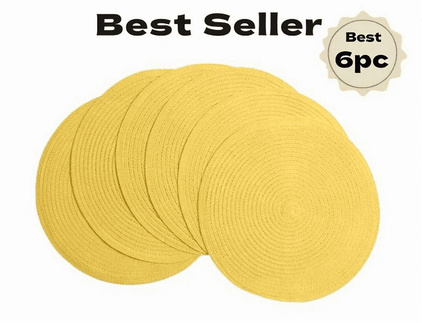 Clearance! Miyuadkai Coolmade Round Woven Placemats Set Of 6 Dining ...