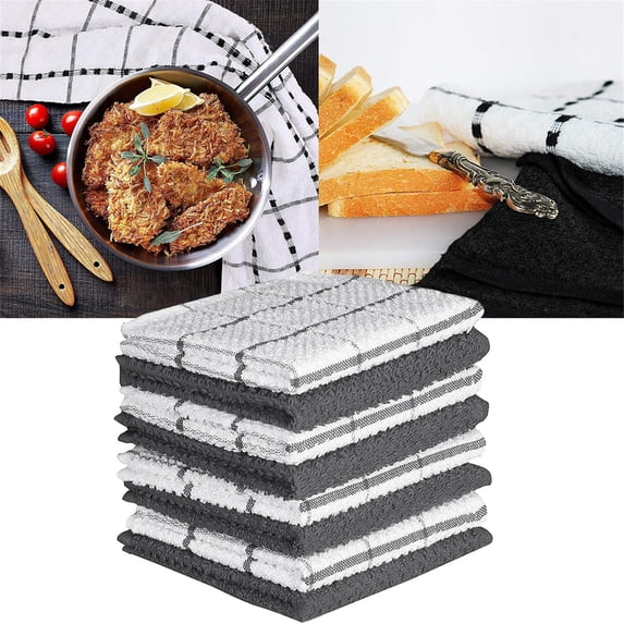 Clearance NANDIYNZHI 8 Dishcloths Cotton Kitchen Dishcloth Gray 8 Piece ...