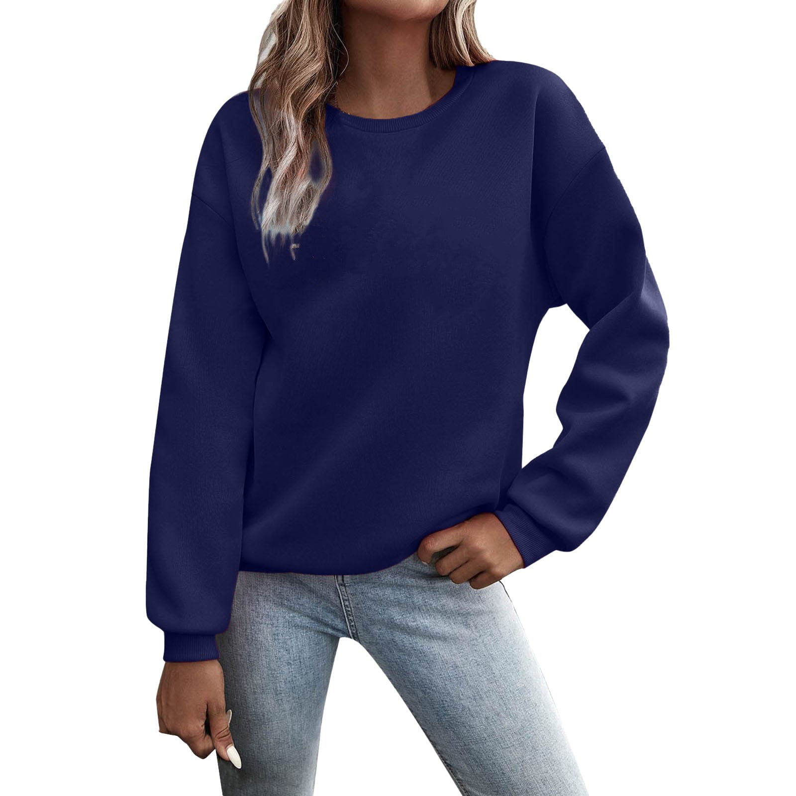Clearance!NMMUED Fleece Sweatshirts for Women, Crew Neck Sweatshirts ...