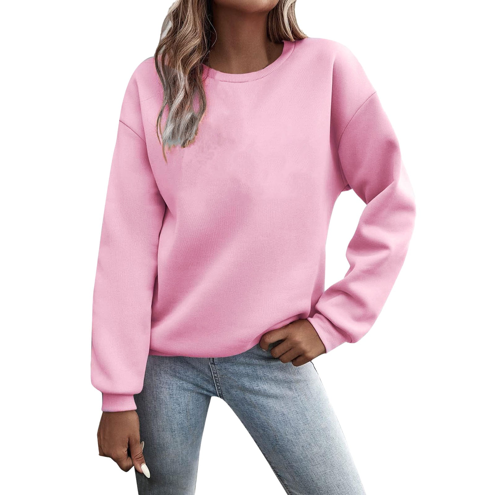 NMMUED Fleece Sweatshirts for Women, Crew Neck Sweatshirts Women ...