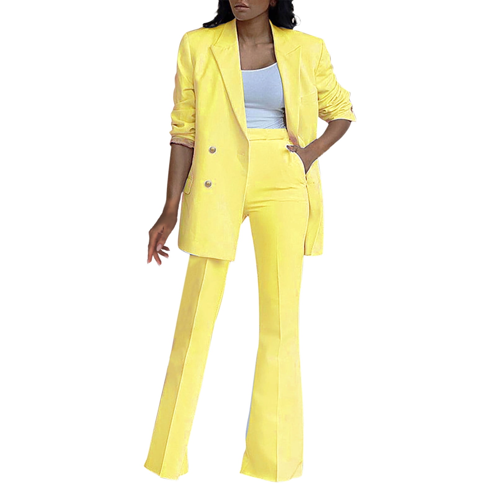 NMMUED Women Suits 2 Piece Set, Womens Suits 2 Piece Set Business, Pant ...