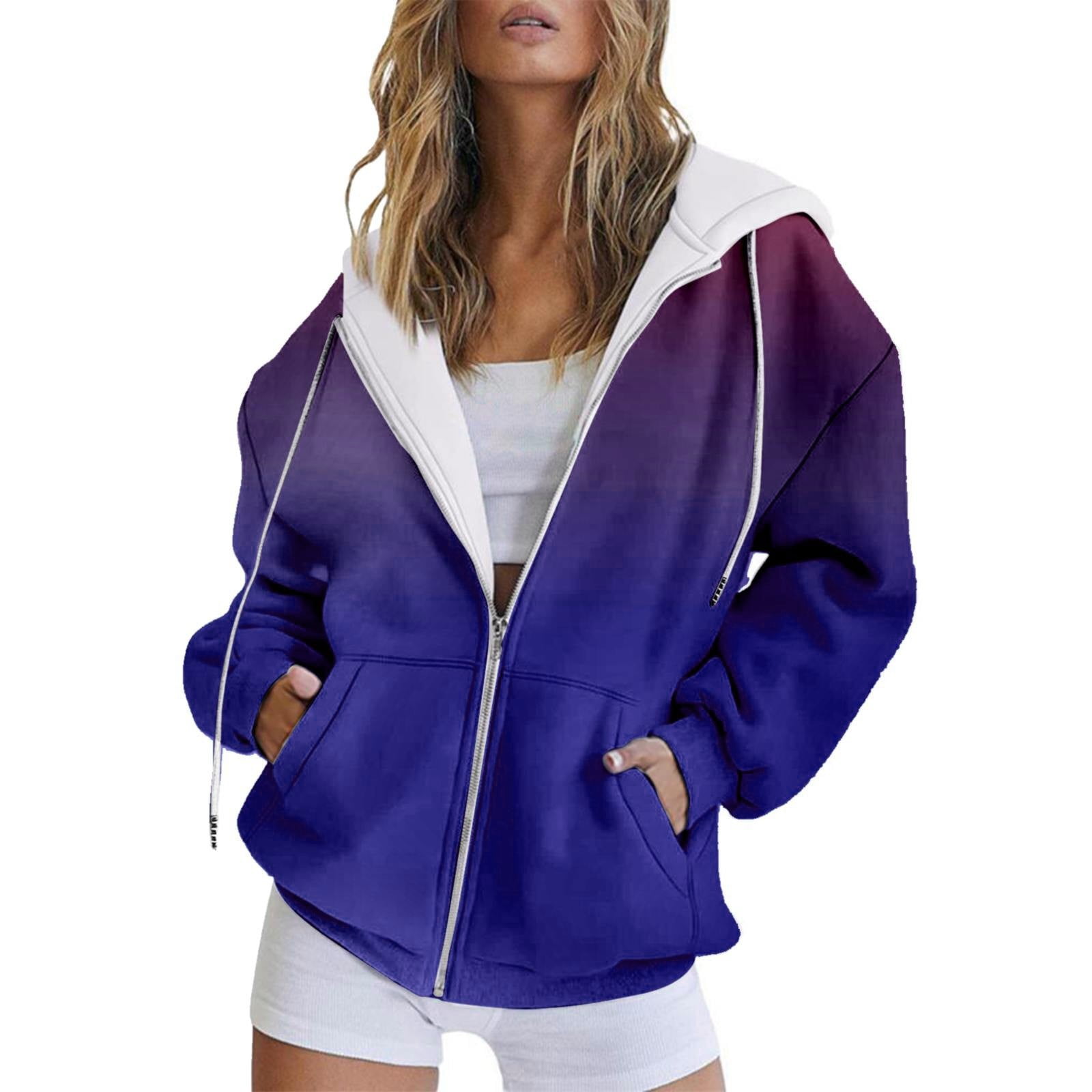 Clearance!NMMUED Womens Zip Up Hoodies, Hooded Jacket Women, Zip Up ...