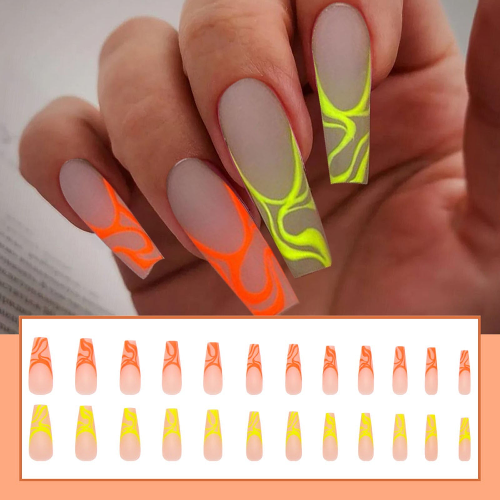 Clearance!Nail Stickers Nails Finished Nails Color Artificial Nails Diy ...