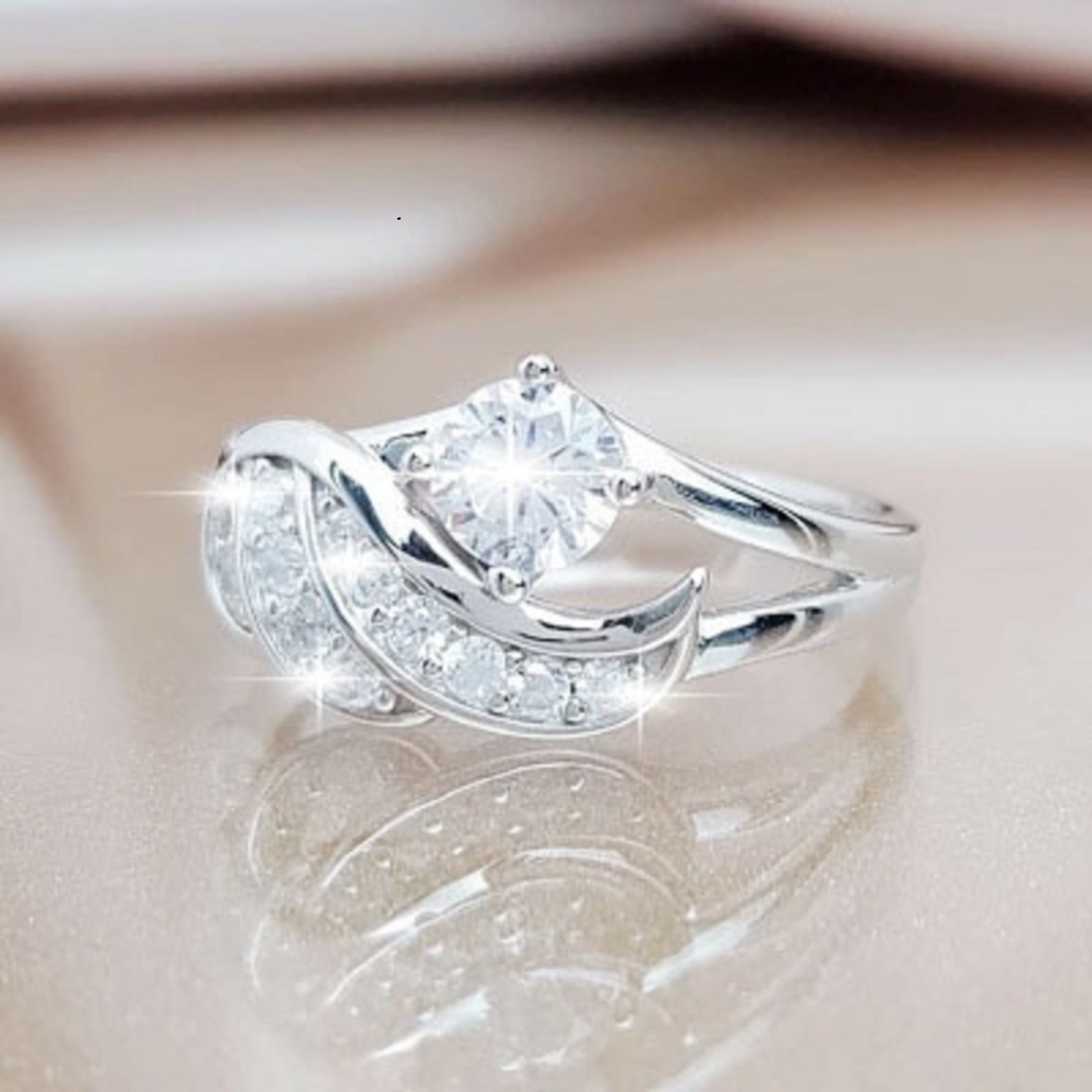 Clearance！Niahfd Jewelry Zircon Diamond Rings European and American ...