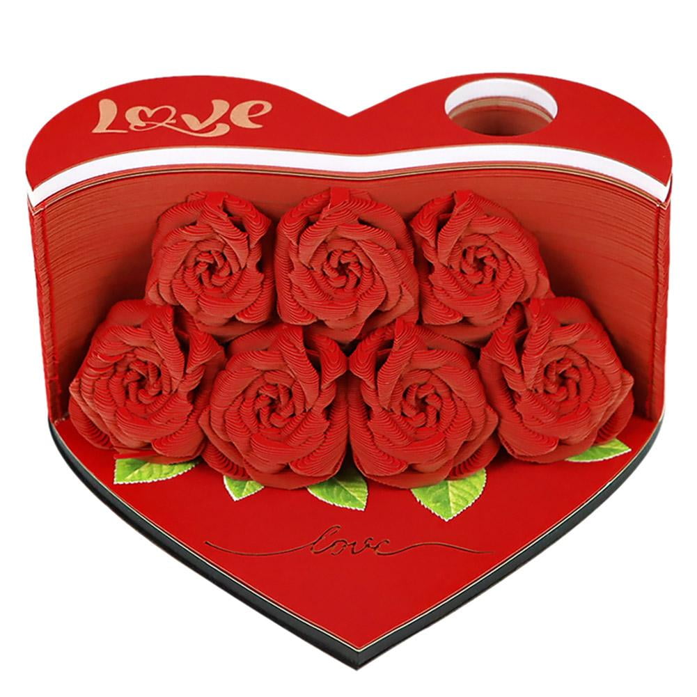 Clearance Now! 3D Memo Paper Love Rose Paper Carving Calendar 2025 Lot ...