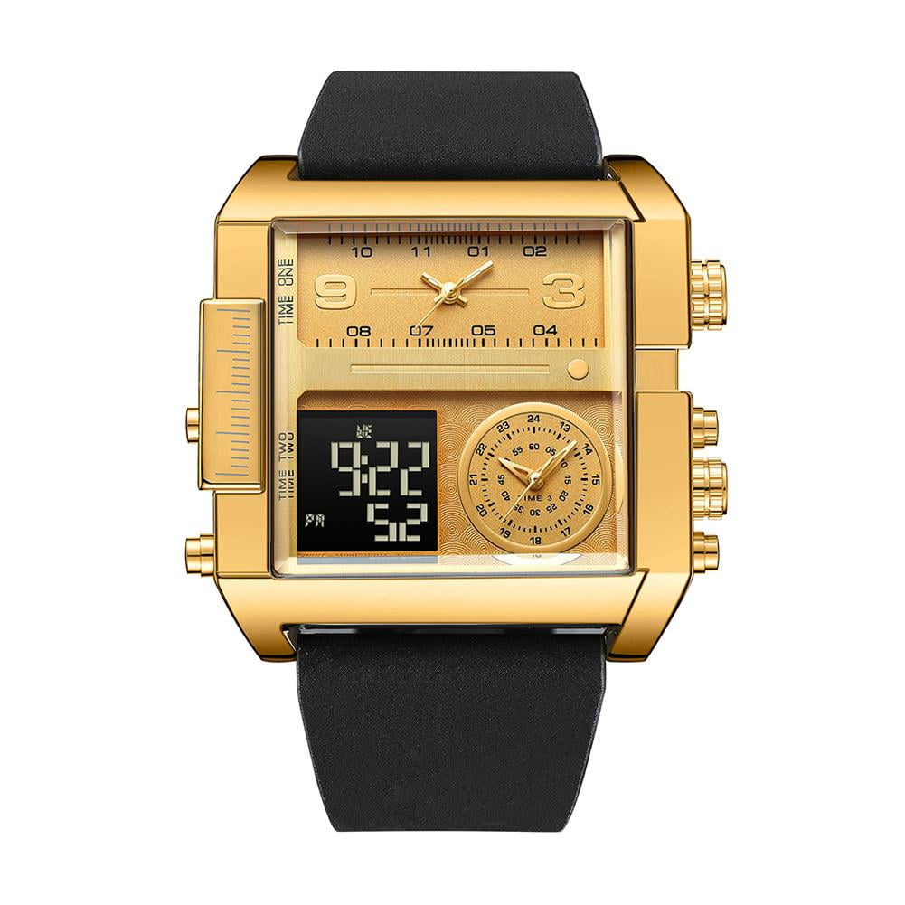 Clearance Now! Men Square Large Face Digital Sports Watch,LED Ang ...