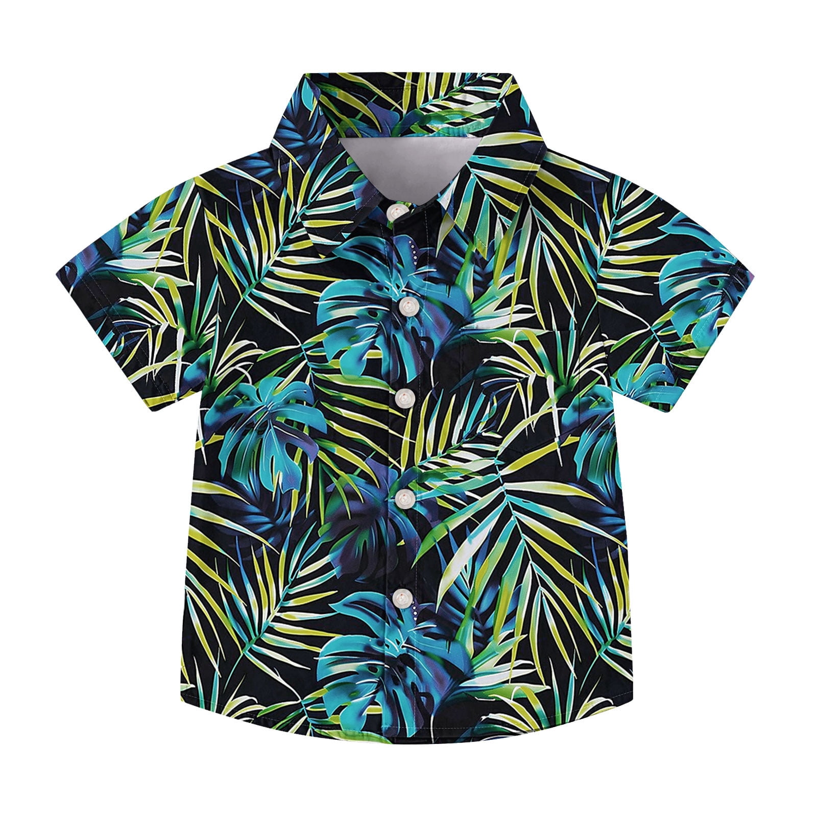 OGLCCG Boys Hawaiian Shirts Short Sleeve Summer Beach Button Down Aloha ...