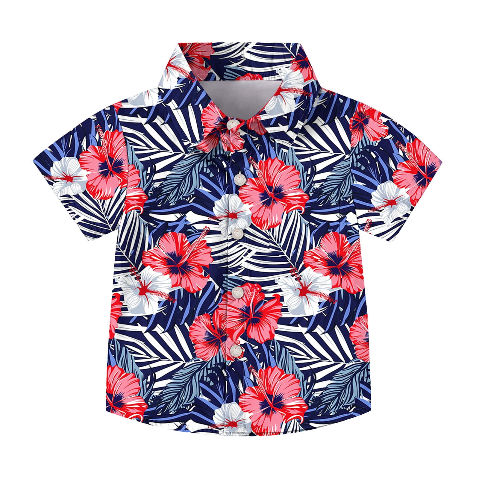 OGLCCG Boys Hawaiian Shirts Short Sleeve Summer Beach Button Down Aloha ...