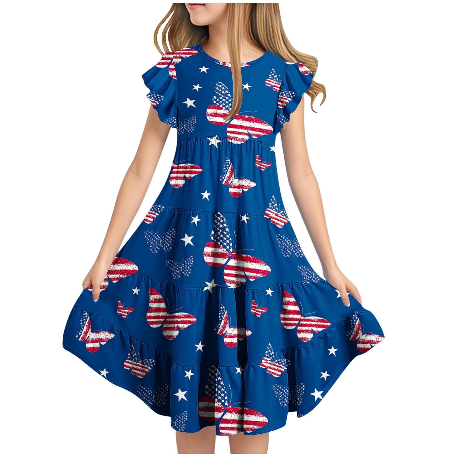 OGLCCG Girls 4th of July Dress Kids American Flag Dresses USA Stars ...