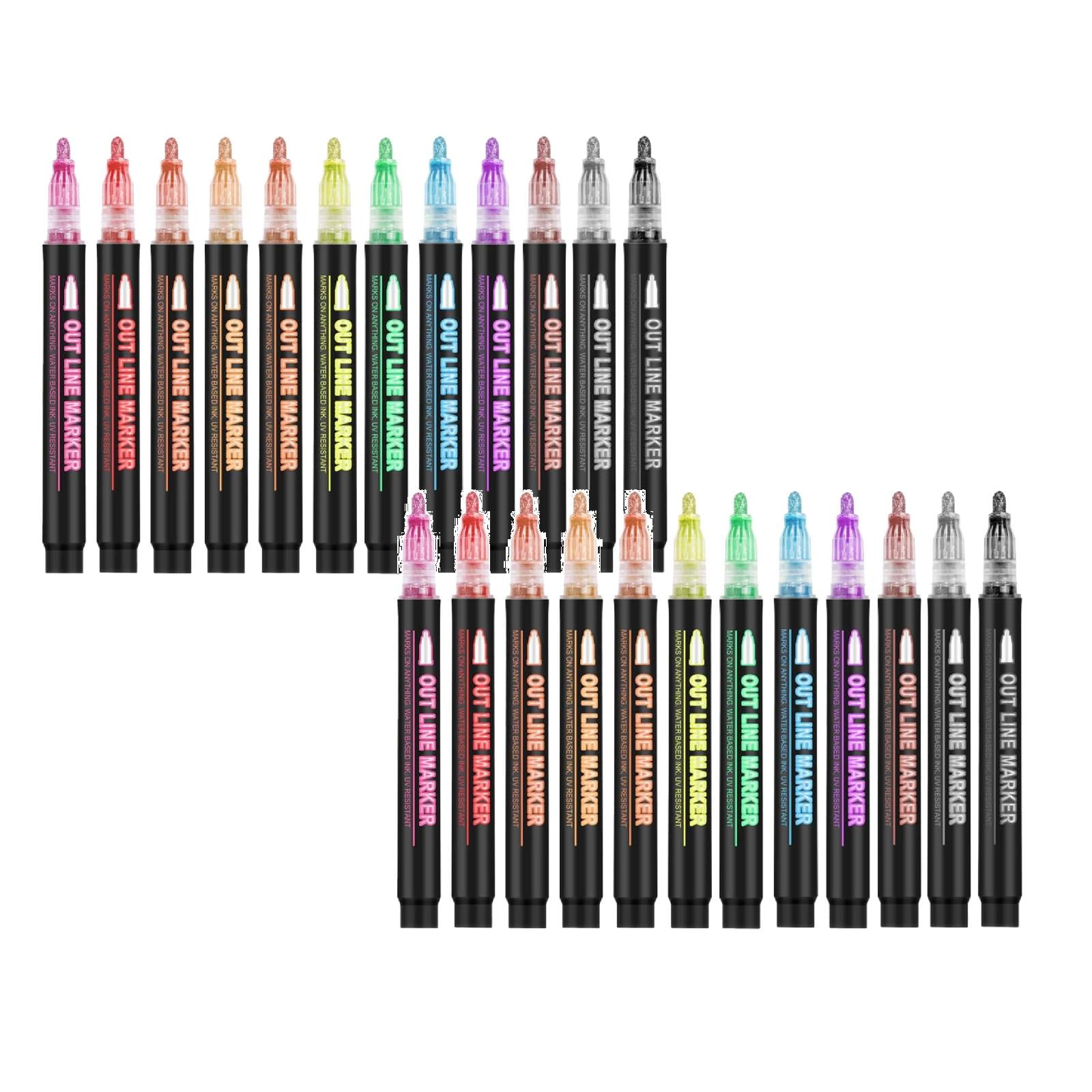 Clearance Office product under $7,Double Line Outline Markers 36 Colors ...