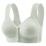 Daisy Bras for Seniors, Front Snap Closure Wireless Bra, Breathable Cotton Full Coverage Comfort ...