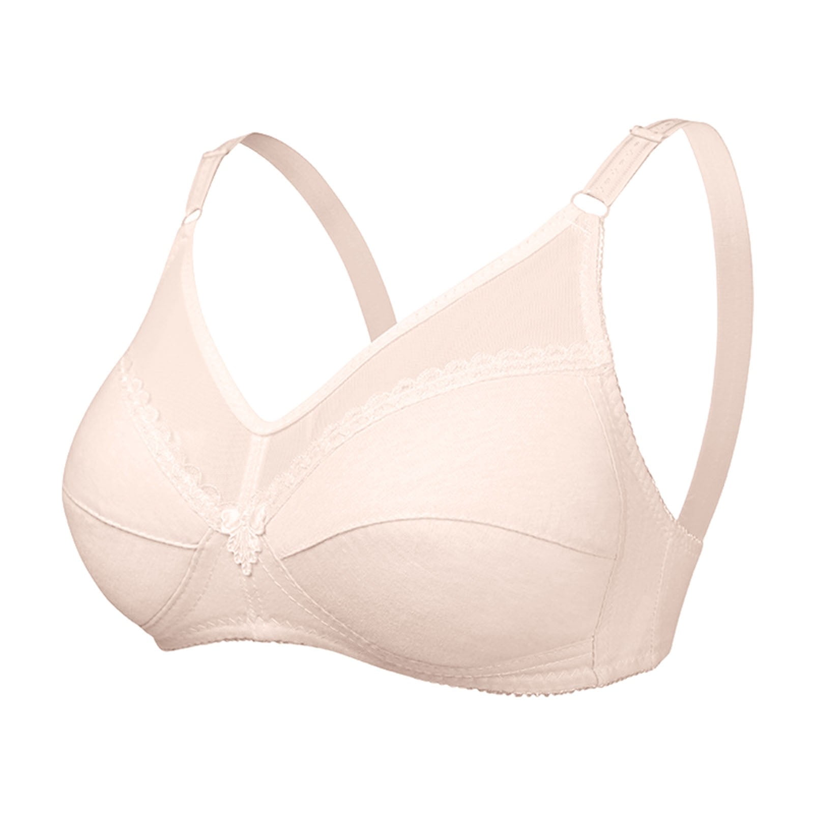 Clearance! Ogiraw Wireless Bras for Women Womens Daily Solid Lace Gathered Bra Straps Breast Cup ...