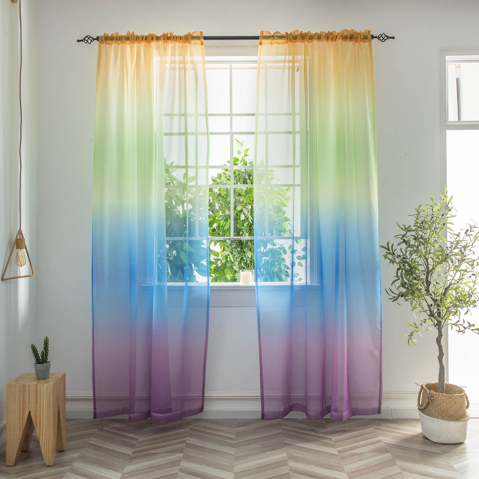 Clearance On Sale Gradient Rainbow Color Screen Bedroom Wide Strip ...