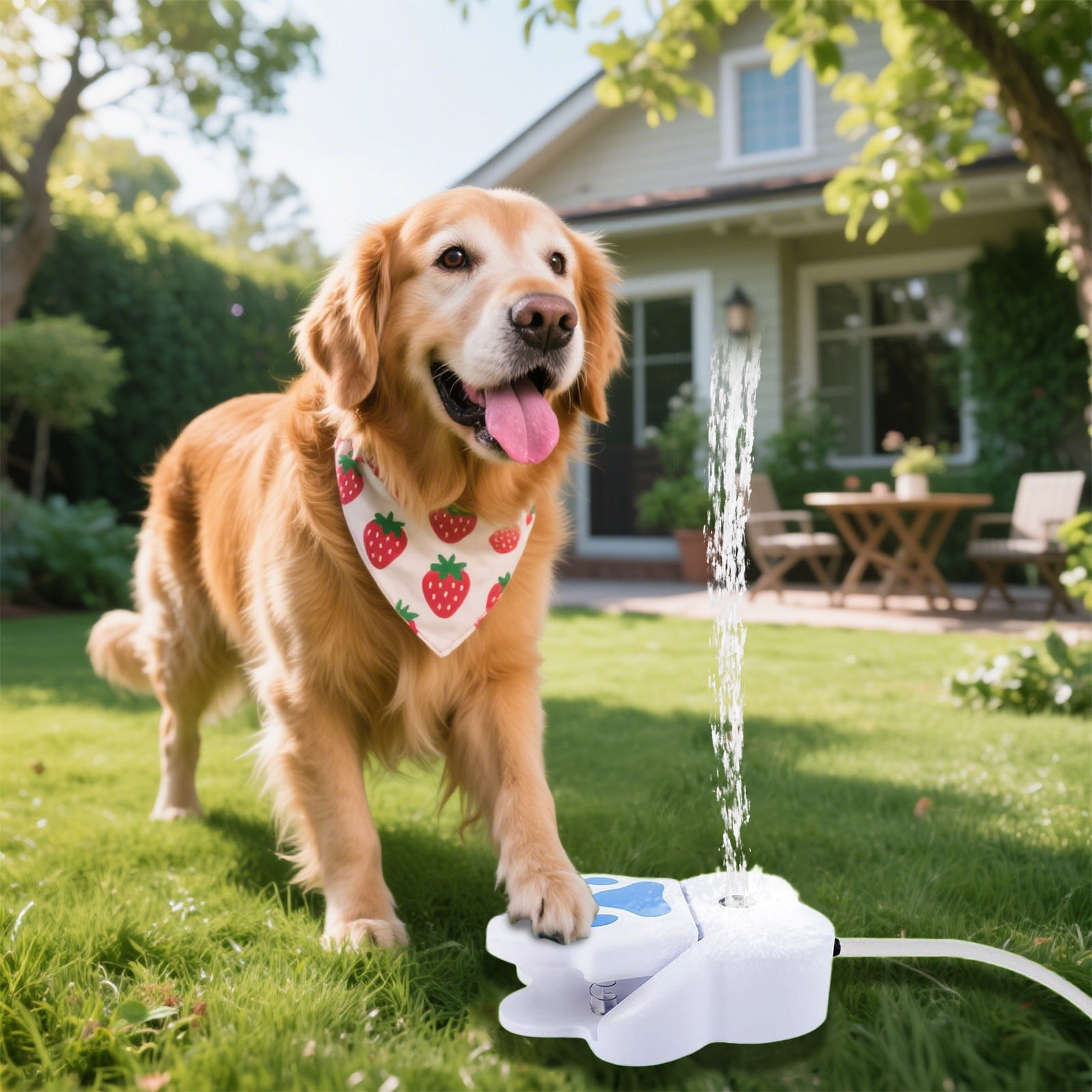 Clearance Outdoor Dog Water Fountain Step On, Dog Sprinkler Paw ...