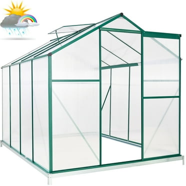 6x6FT Polycarbonate Greenhouse Heavy Duty Green Houses Outdoor Aluminum ...