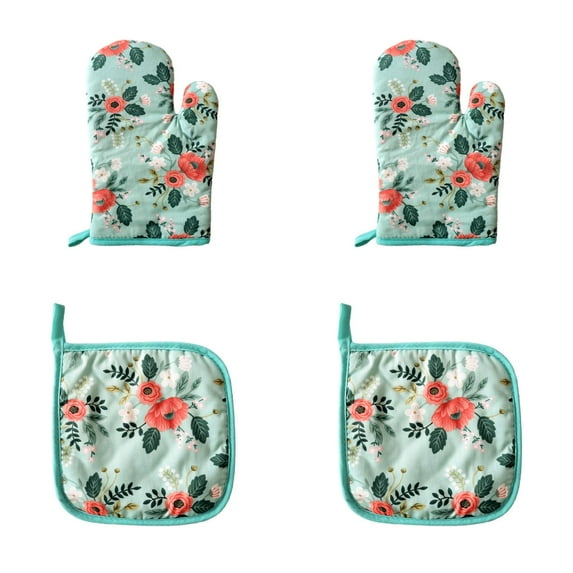 Clearance Oven Mitts under $5,Oven And Pot Holder Covers Heat Fabric ...