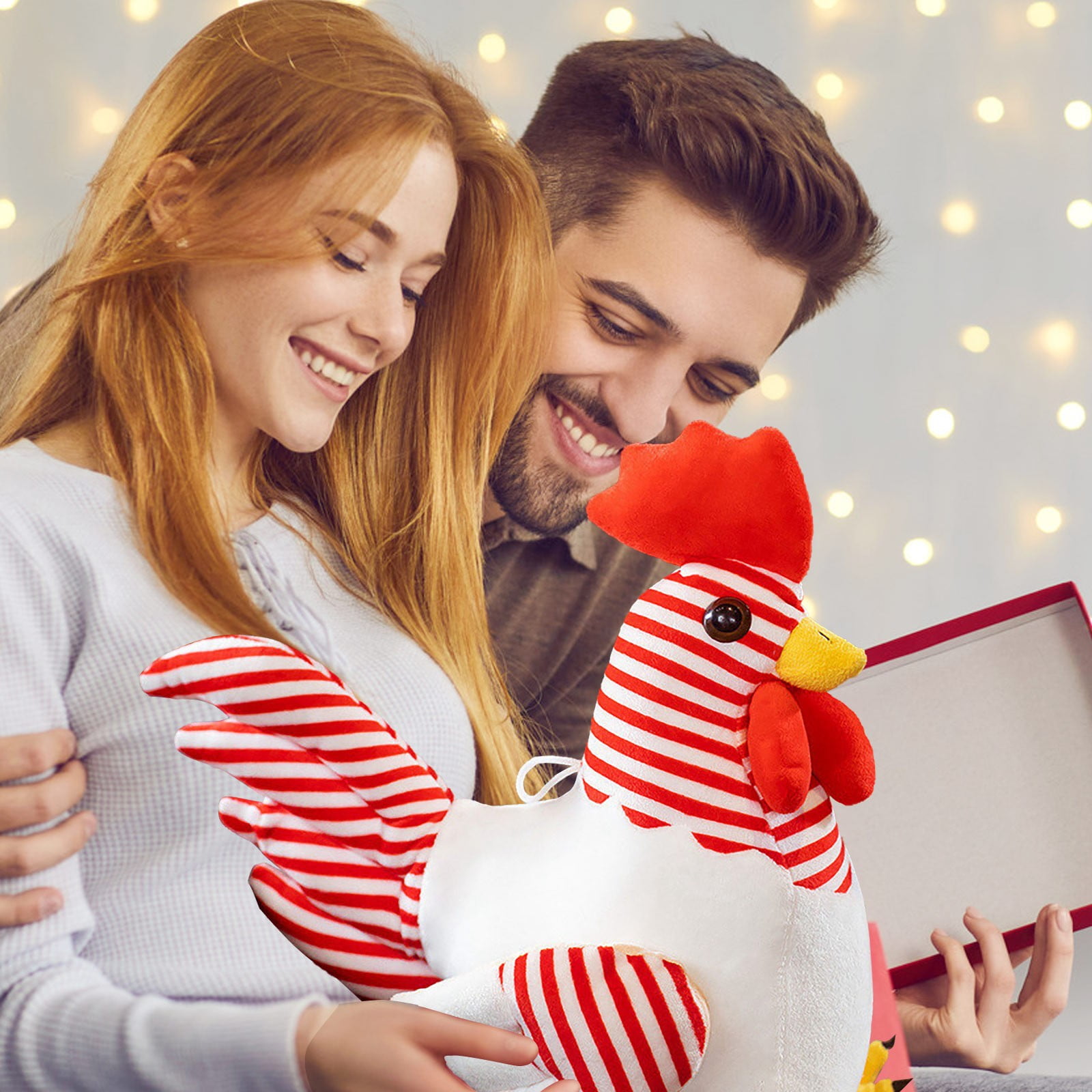 Clearance Oversized Rooster Stuffed Animal Toy Doll with Feathers and ...