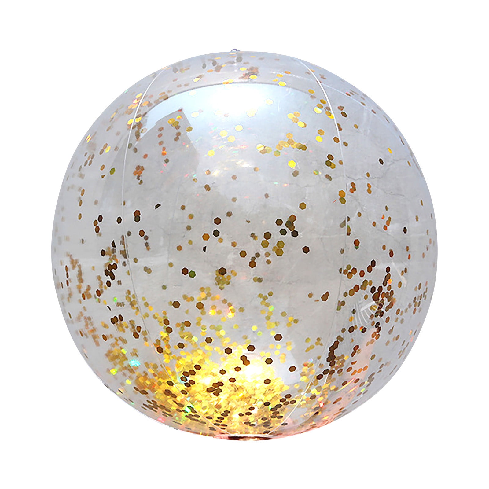PEONAVET Inflatable Beach Ball, Glitter Swimming Pool Balls, 24 In ...