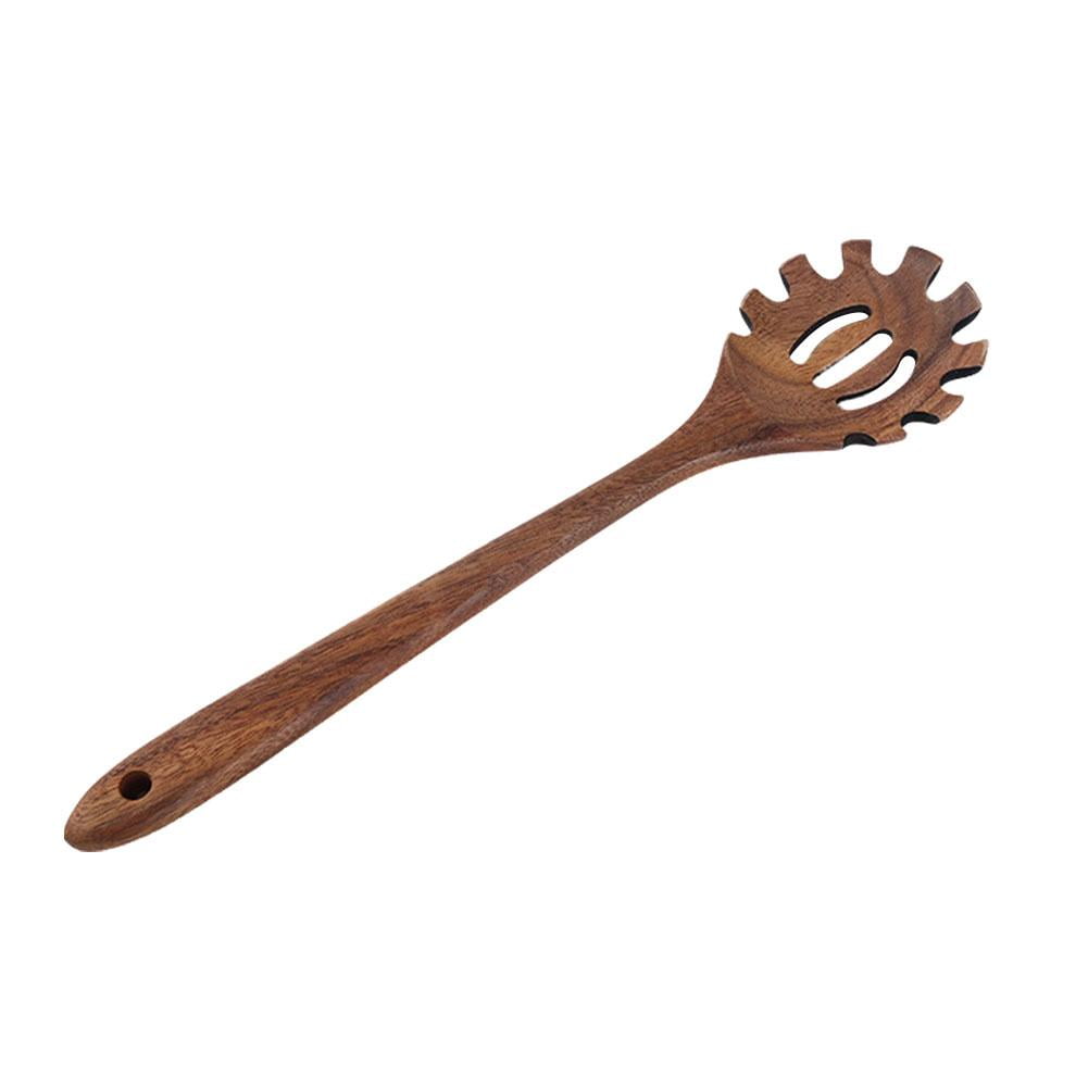 Clearance! Pasta Fork, Strainer Slotted Spoon,Teak Wood Skimmer Spoons ...