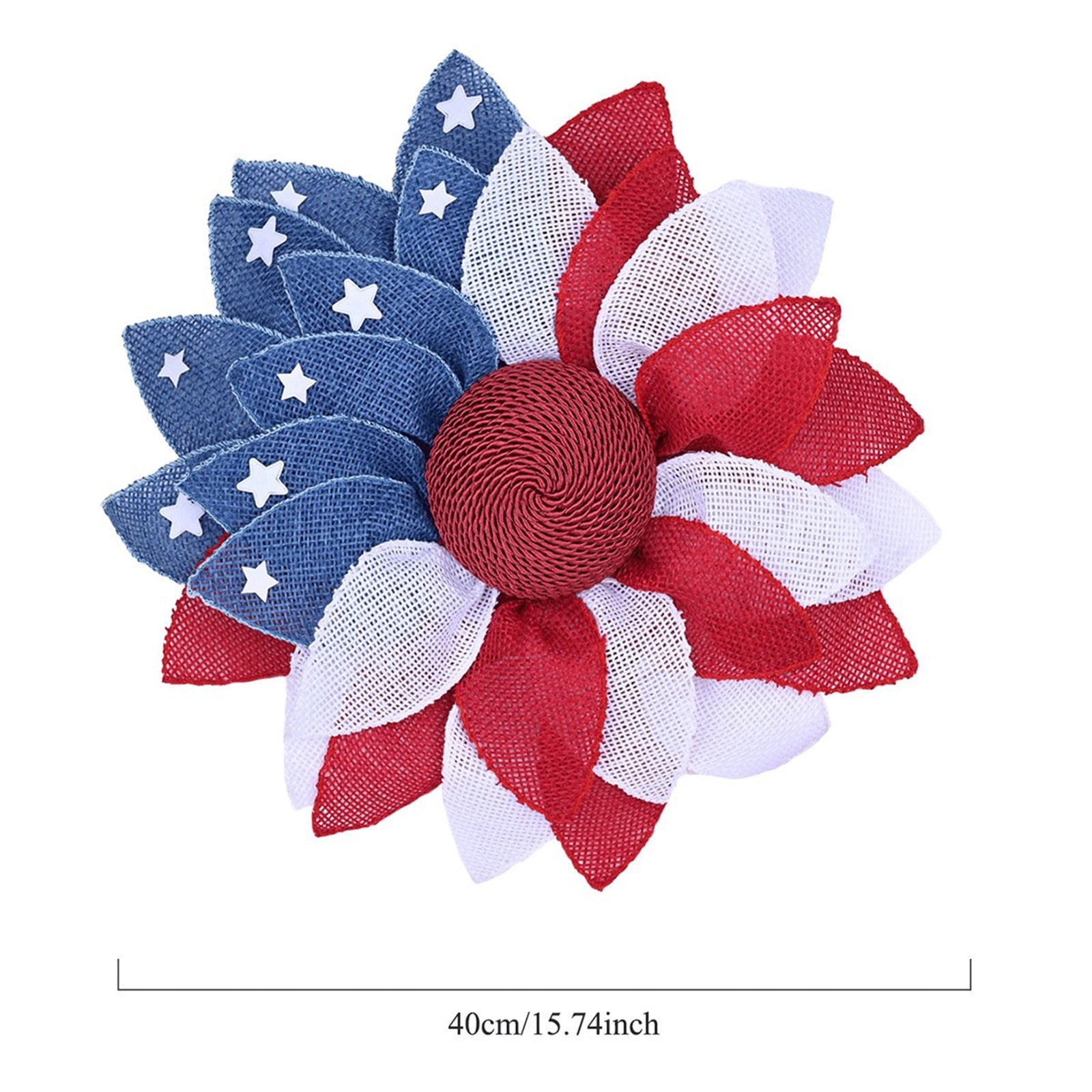 Clearance Patriotic Wreaths For Front Door 40Cm Hemp Sunflower Style ...