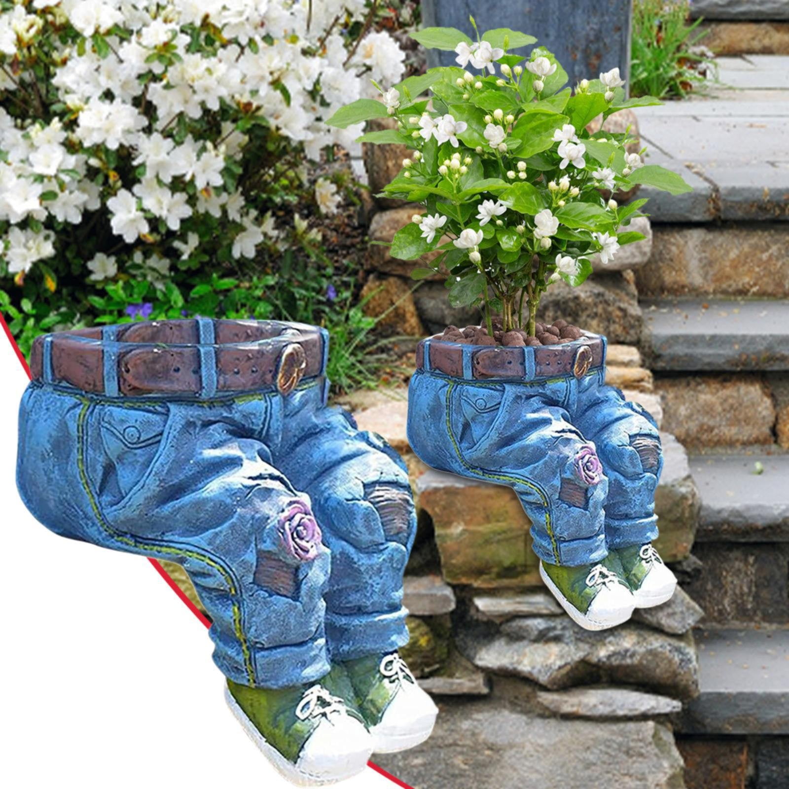 Clearance ! Pedty Flower Pots Creative Jeans Resin Flower Pot Flower ...